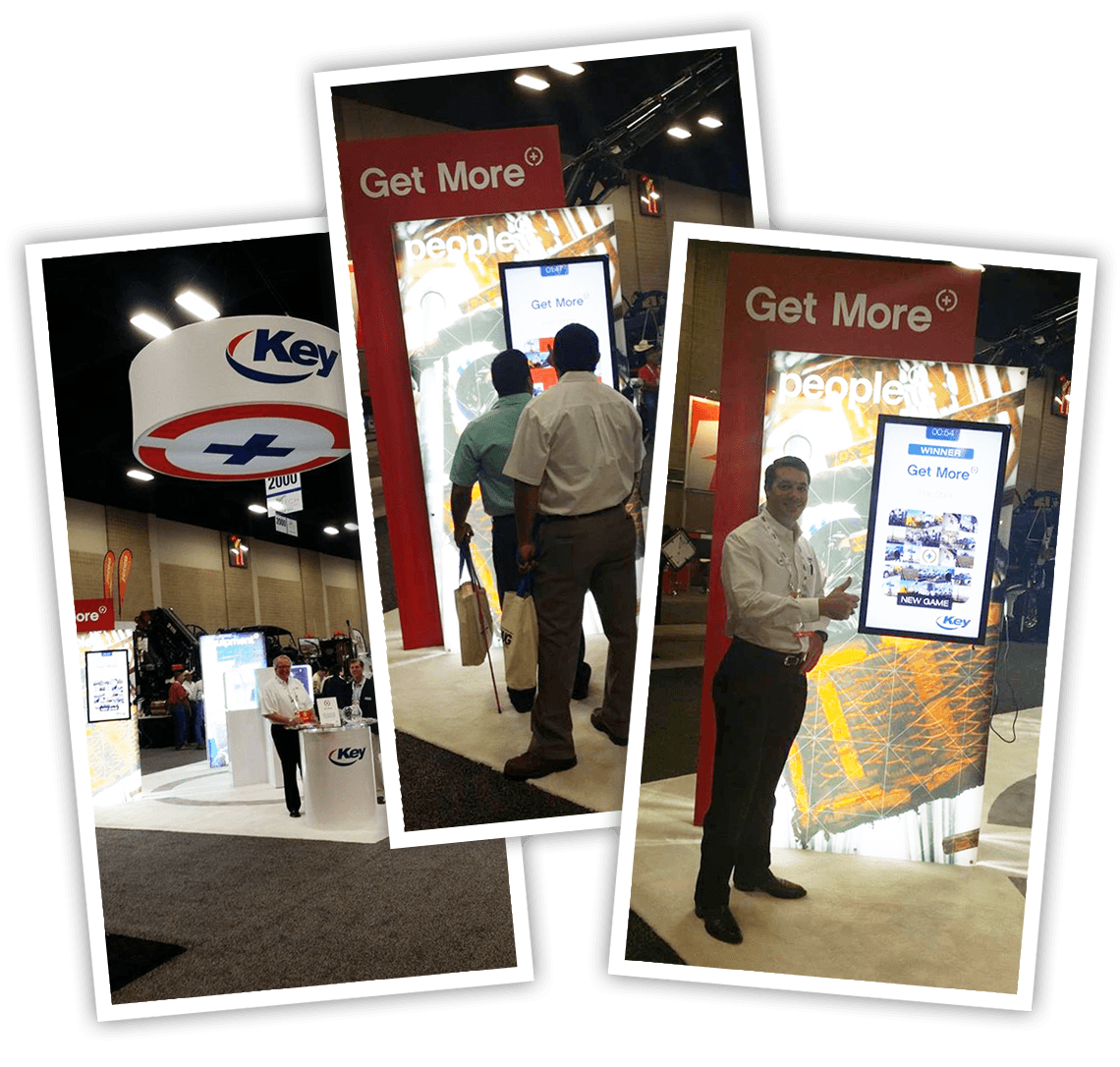 Interactive touch screen trade show game